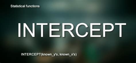 Intercept関数の使い方 線形回帰曲線の切片