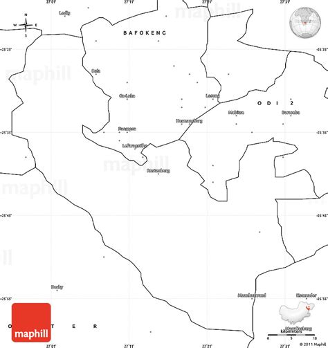 Blank Simple Map Of Rustenburg