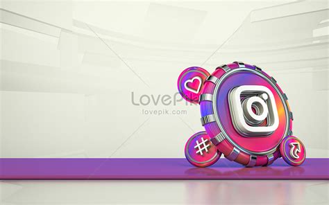 Instagram 3d 렌더링 소셜 미디어 아이콘 격리 배경 배경 사진 및 창의적인 일러스트 무료 다운로드 Lovepik