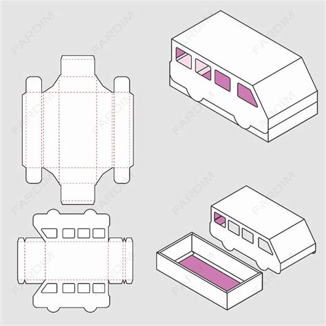 قالب دایکات جعبه و طرح بسته بندی کارتن گیفت باکس خاص و سفارشی کد 350