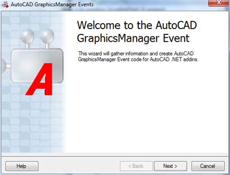 Auto Generate Autocad Net Graphicsmanager Event Handlers Using Wizards