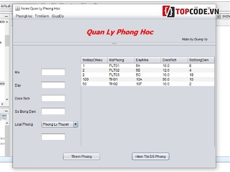 Full Source Code Java Swing Quản Lý Phòng Học Code đồ án