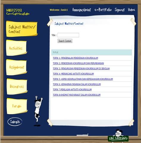 The Course Content Page Download Scientific Diagram