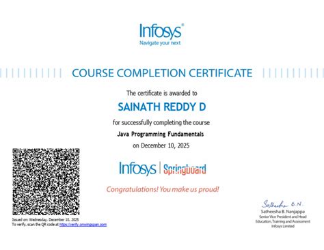 Java Programming Fundamentals Certificate Pdf