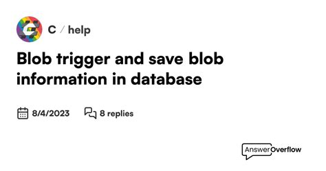 Blob Trigger And Save Blob Information In Database C
