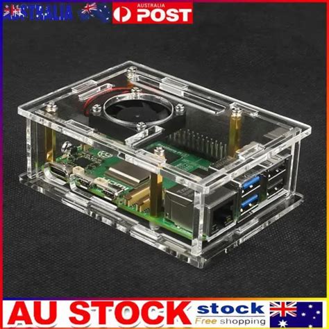 For Raspberry Pi 5 Acrylic Case Pure Copper Heatsink With Cooling Fan Model D 1619 Picclick Au