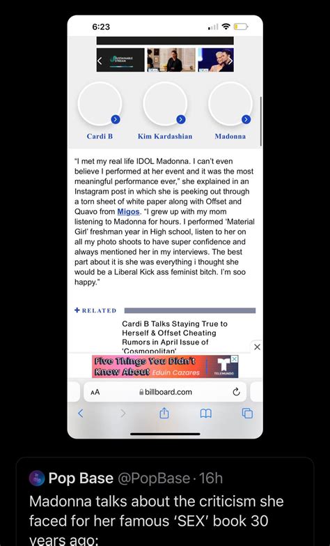 Cardi Responds To Madonnas Ments R Fauxmoi