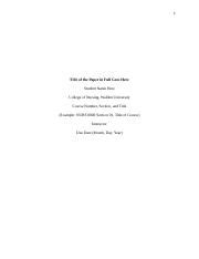 Module Week Assignment Shell Doc Title Of The Paper In Full Goes Here Babe Name