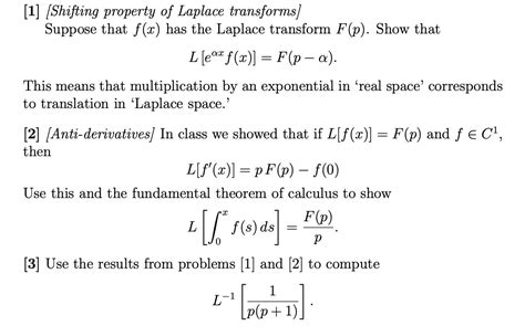 Solved Shifting Property Of Laplace Transforms Suppose Chegg