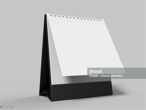 빈 책상 최고 달력까지 조롱 및 인쇄 디자인을 위해 흰색 배경에 고립 3d 렌더링 그림입니다 0명에 대한 스톡 사진 및 기타 이미지 Istock