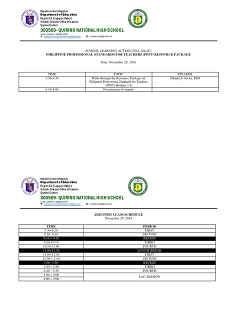 Lac Session Time Matrix November Pdf