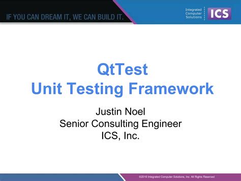 Qt Test Framework Ppt