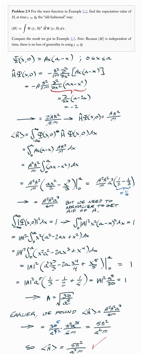 Problem 2 9 Griffiths Intro To Qm Solutions
