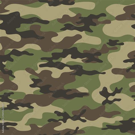 Military Camouflage Seamless Pattern Army Texture Vector Stock Vector