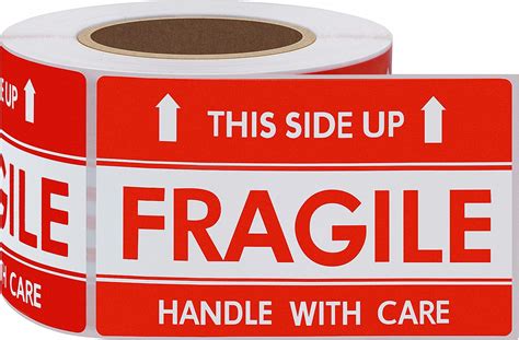 100 Fragile This Way Up Labels Stickers Red And White Harry Harvey