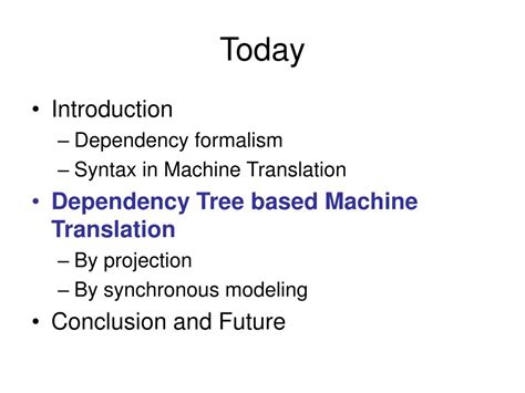 Ppt Dependency Trees And Machine Translation Powerpoint Presentation