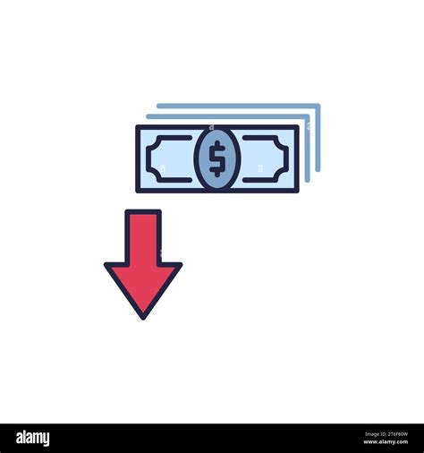 Cash Devaluation Vector Currency Value Lowering Concept Colored Icon Or Logo Element Stock