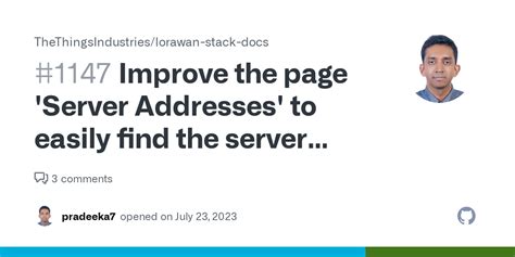 improve the page server addresses to easily find the server addresses · issue 1147