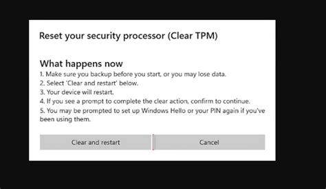 Is It Safe To Clear Tpm When Resetting Windows 1011