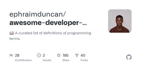 Github Ephraimduncanawesome Developer Dictionary 📖 A Curated List Of Definitions Of