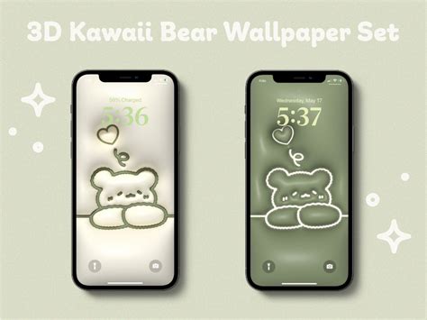 D Kawaii Teddy Bear Wallpaper For Mobile Pillow Wallpaper Kawaii Wallpaper Iphone