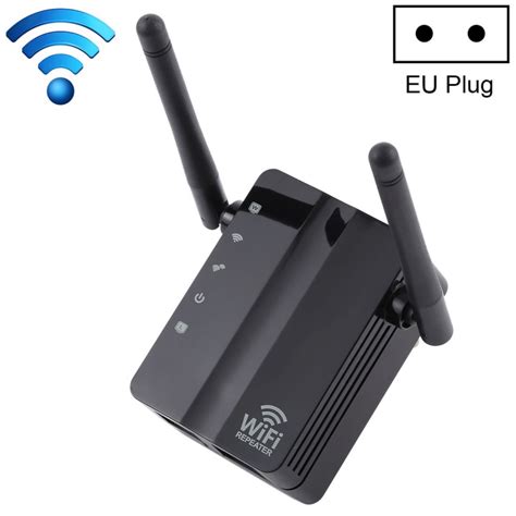 300mbps Wireless N 범위 확장기 Wifi 리피터 신호 부스터 네트워크 라우터 외부 안테나 2 개 포함 Eu 플러그 검정색