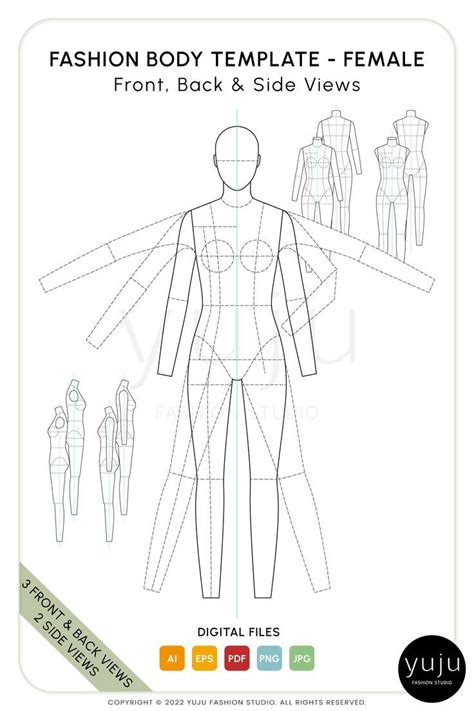 The Fashion Body Template For Male From Back And Side Views With