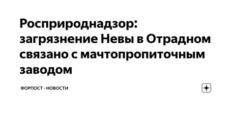 Росприроднадзор загрязнение Невы в Отрадном связано с мачтопропиточным заводом Форпост