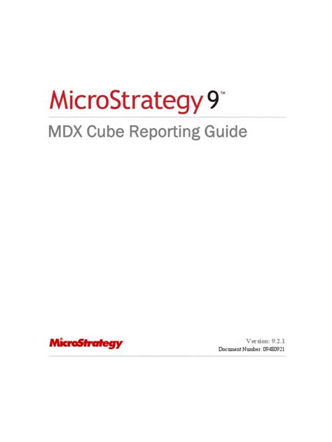 Mdx Cube Reporting Guide Document Number 09480921 Pdf Computers