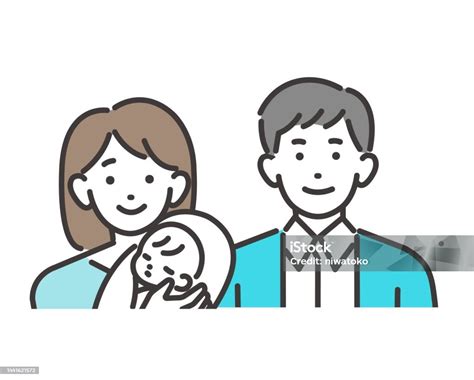 아기를 안고 있는 젊은 부부의 벡터 일러스트 레이 션 자료 육아 지원 아이콘에 대한 스톡 벡터 아트 및 기타 이미지 아이콘 아이 이유식 Istock