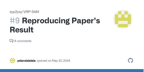 Reproducing Paper S Result Issue 9 Syp2ysy VRP SAM GitHub
