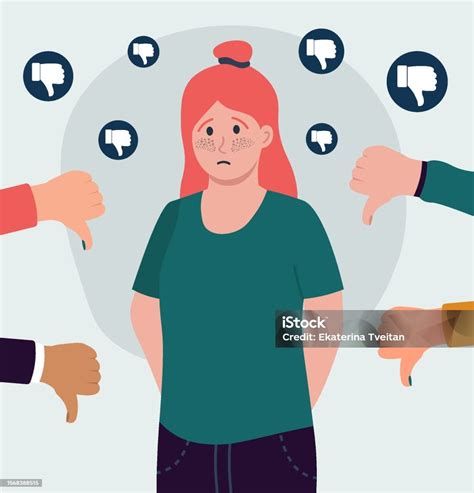 플랫 스타일의 슬픈 소녀 벡터 일러스트레이션으로 정신 건강의 개념 고독 부정적인 감정 표현에 대한 스톡 벡터 아트 및 기타 이미지 고독 부정적인 감정 표현 마음이