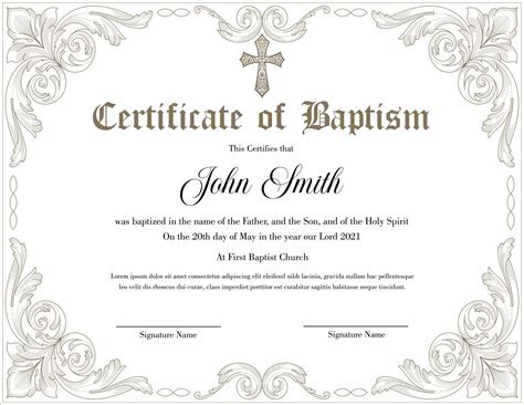 Editable Baptism Certificate Template Printable Certificate Etsy Finland