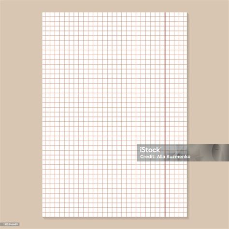 그리드 용지입니다 A4 형식으로 사실적인 빈 줄 지어 종이 시트 색상 그래프가 있는 제곱된 배경입니다 학교 벽지 질감 노트북