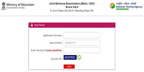JEE Main 2023 Paper 2 Result Declared For Session 2 BArch BPlanning At Jeemain Nta Nic In