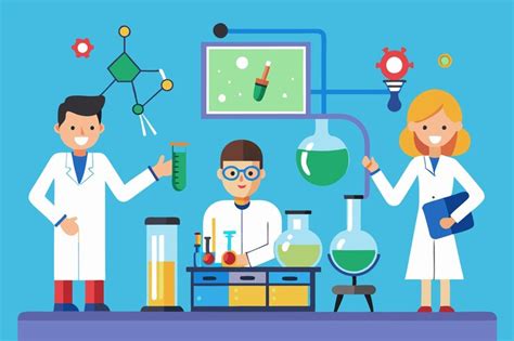 Premium Vector Chemistry Lab Synthesizing New Compounds And Materials