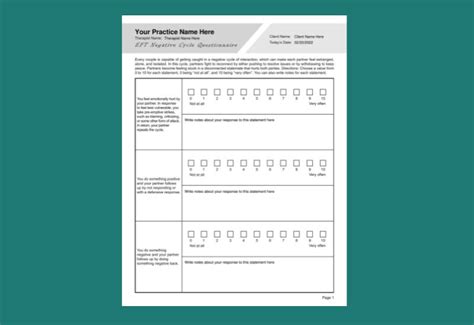 Eft Am I In A Negative Cycle Worksheet Pdf