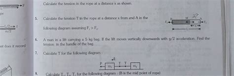 Calculate The Tension In The Rope At A Distance X As Shown Filo