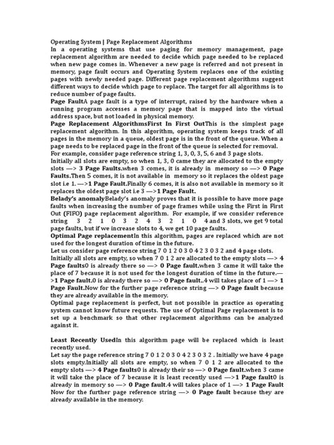 Operating System Lru Pdf Operating System Technology Digital Technology