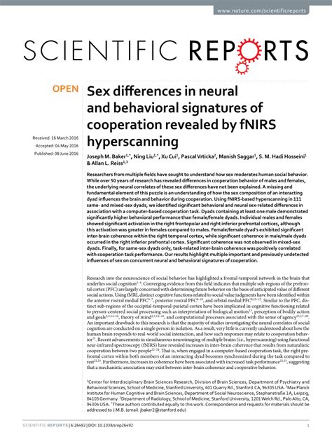 Pdf Sex Differences In Neural And Behavioral Signatures Of