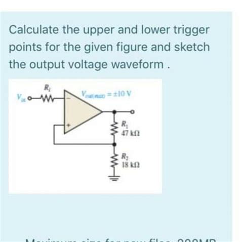 Solved Calculate The Upper And Lower Trigger Points For The