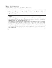 Homework5 Pdf Name Madison Gresham COSC 40403 Analysis Of