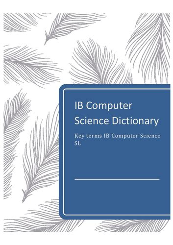 Ib Computer Science Sl Key Word Dictionary Teaching Resources