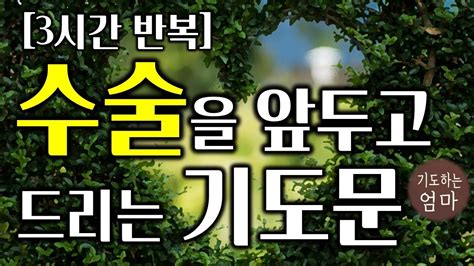수술을 앞두고 드리는 기도문 환우를 위한 기도문 3시간 반복 버전 Youtube