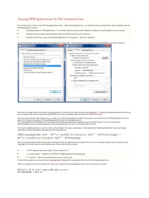 Copying Hfm Applications From The Command Line Pdf Command Line Interface Oracle Database