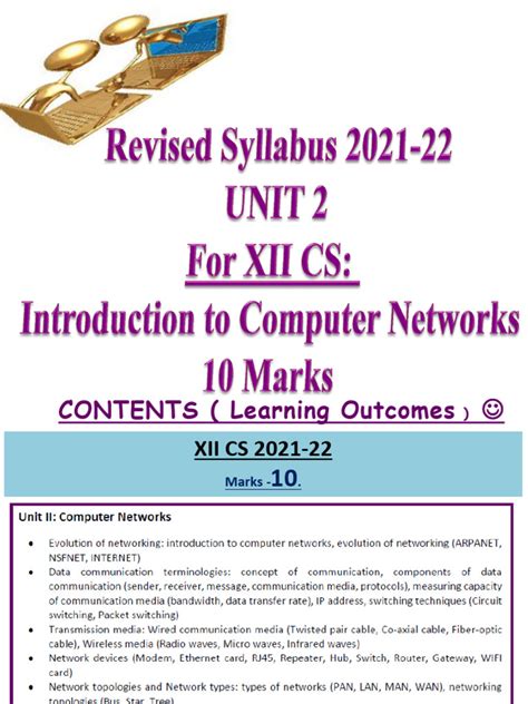 xii cs introduction to computer networks 2021 22 pdf