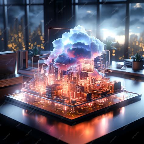 Premium Ai Image A Conceptual Illustration Depicting Cloud Networking Automation Ai Cloud
