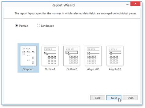 Choose A Report Layout Obsolete NET Reporting Tools DevExpress Documentation