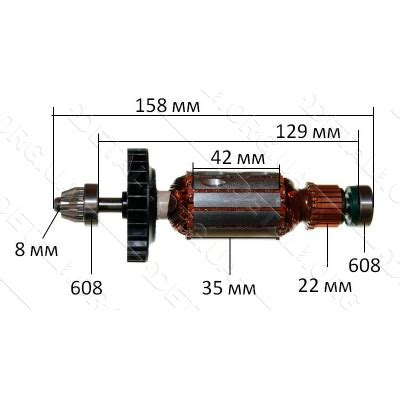 Якорь болгарка Bosch PWS 750-125 с шестерней (158*35 посадка 8мм ...