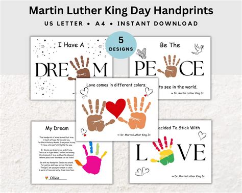 Martin Luther King Jr Day Handprint Craft Mlk Day Art Black History